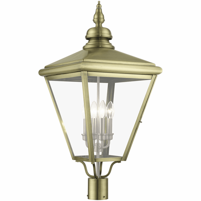 Livex 27376-01 Adams Antique Brass with Brushed Nickel 14.25" Outdoor ...