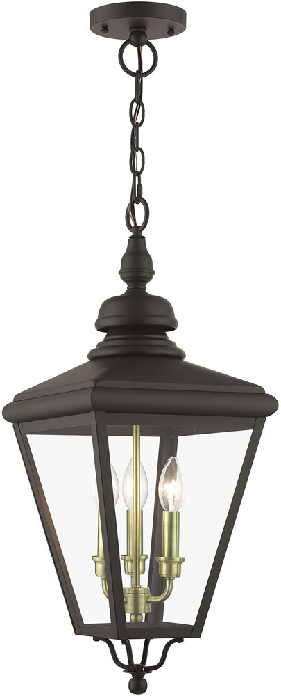 Livex 27377-07 Adams Bronze with Antique Brass Outdoor Drop Ceiling ...