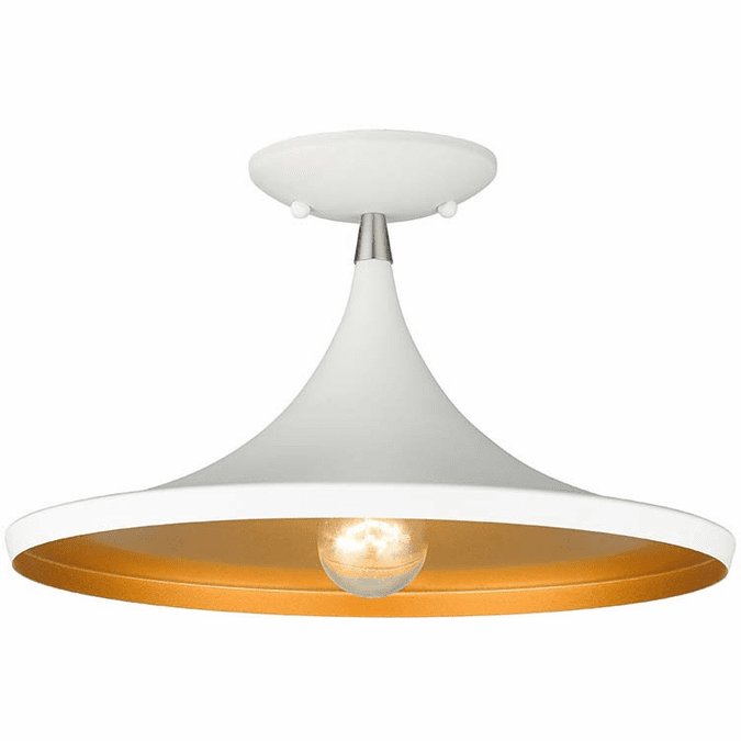 Livex 41189-03 Waldorf Contemporary White with Brushed Nickel Ceiling ...