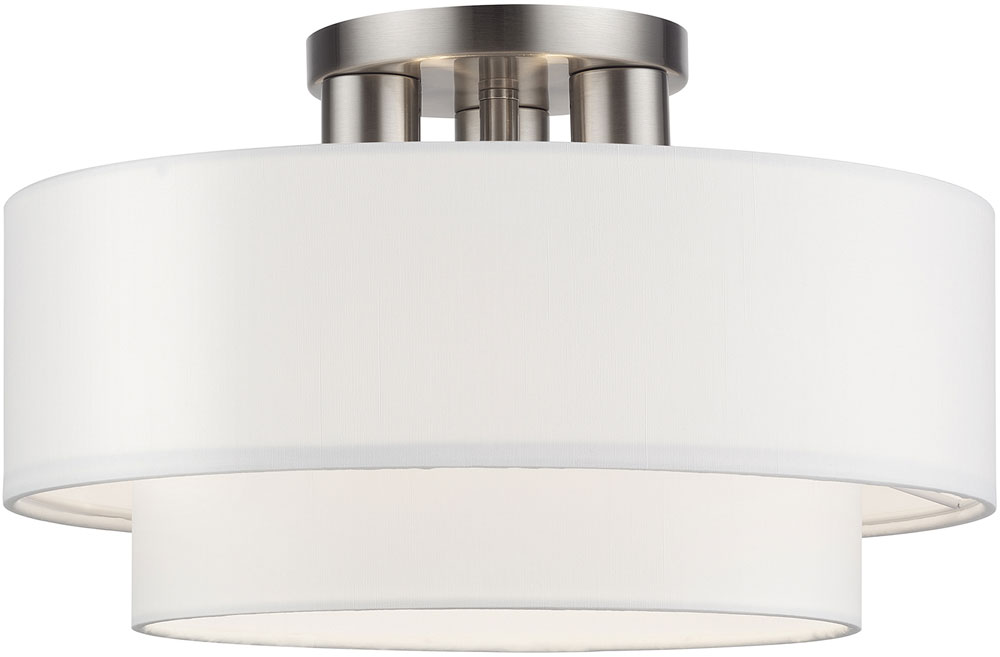 Livex 50305-91 Manorwood Contemporary Brushed Nickel Overhead Light ...