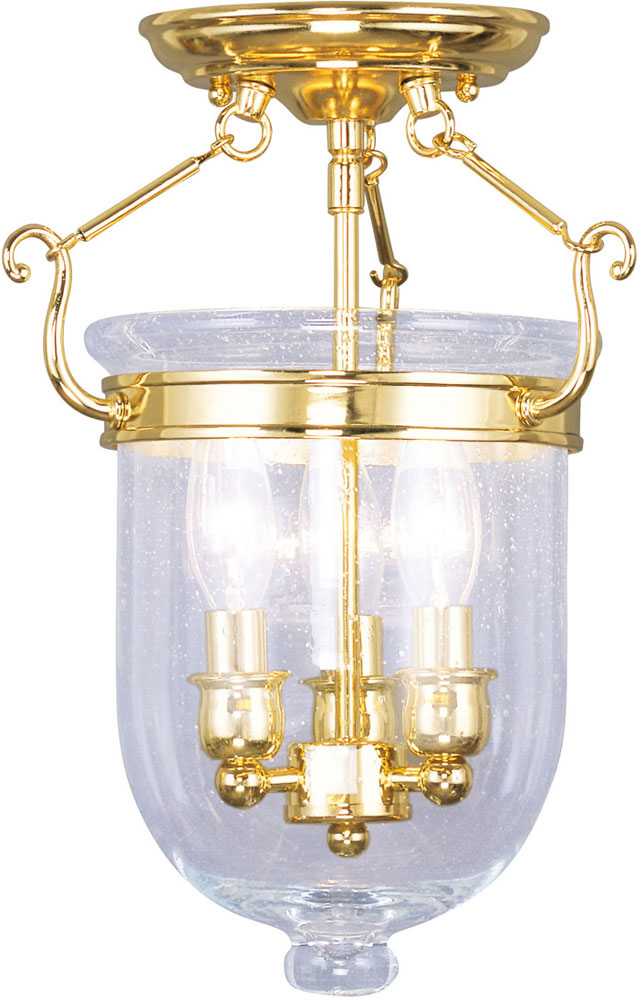 Livex 5081-02 Jefferson Polished Brass 10" Overhead Light Fixture - LVX ...