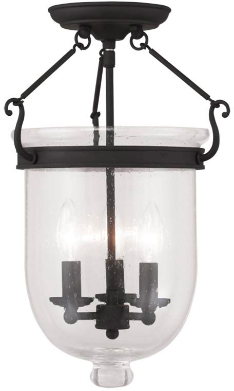 Livex 5082-04 Jefferson Black 12" Ceiling Light Fixture - LVX-5082-04