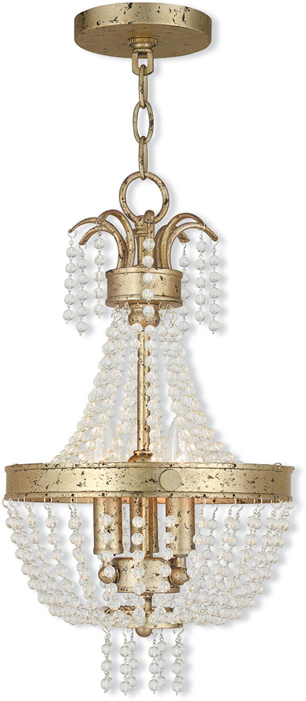 Livex 51853-28 Valentina Hand Applied Winter Gold 10" Foyer Light ...