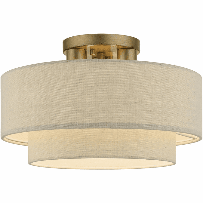 Livex 58897-48 Bellingham Antique Gold Leaf 15" Ceiling Light Fixture ...