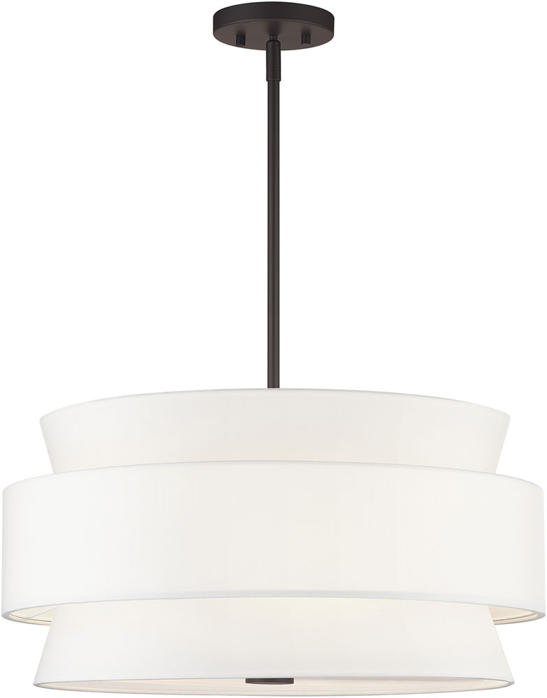 Livex 60025-07 Fontana Modern Bronze Drum Lighting Pendant - LVX-60025-07