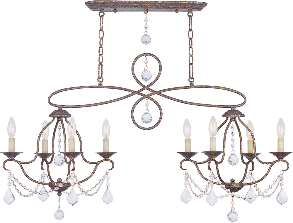 Livex 6437-71 Chesterfield Hand Applied Venetian Golden Bronze Kitchen ...