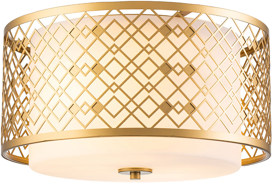 Lucas McKearn FM1185LG-2 Ziggy Contemporary Laquered Gold Ceiling Light ...