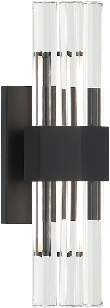 Mateo S06913MB Krustallos Modern Matte Black LED Wall Light Sconce ...