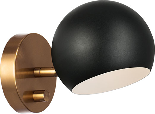 Mateo W31701MBAG Orb Modern Matte Black Wall Lamp - MTO-W31701MBAG