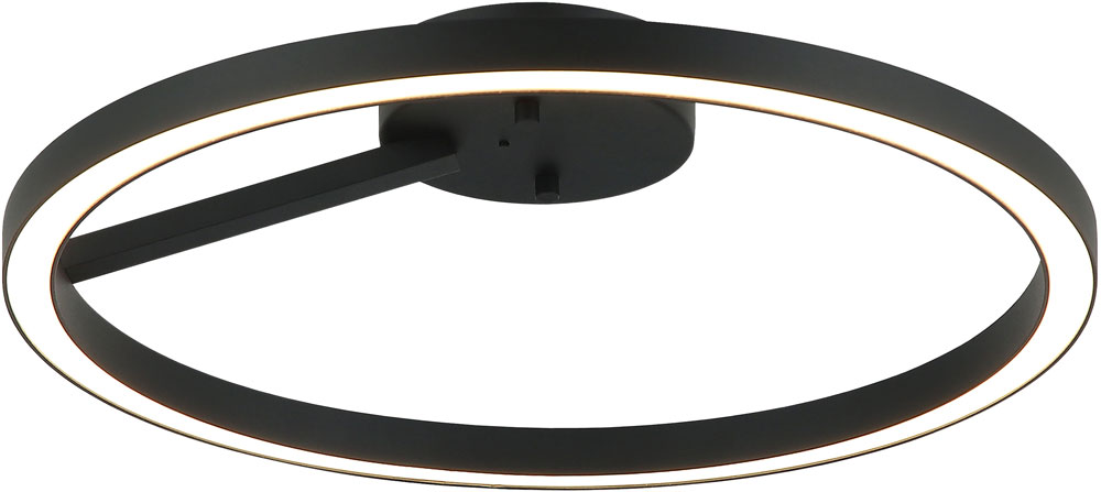 Mateo X36716MB The Trundle Contemporary Matte Black LED 16" Flush Mount ...