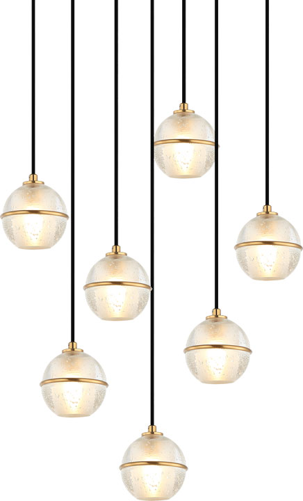 Matteo C33107AG Misty Modern Aged Gold Brass Multi Drop Lighting ...