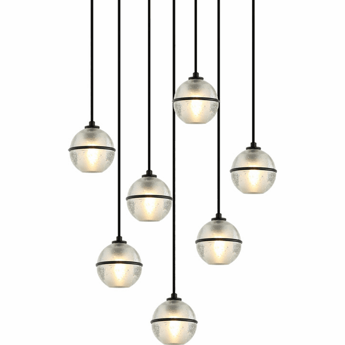 Matteo C33107MB Misty Contemporary Matte Black Multi Pendant Lamp - MTO ...