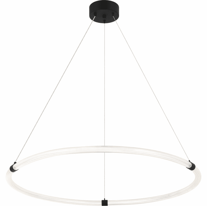 Matteo C34840MB Inkara Modern Matte Black LED 39.5" Pendant Lighting ...