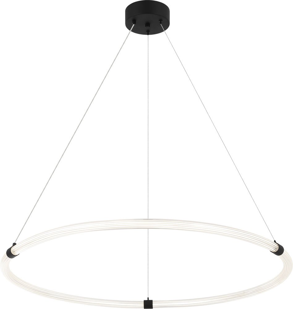 Matteo C34840MB Inkara Modern Matte Black LED 39.5" Pendant Lighting ...