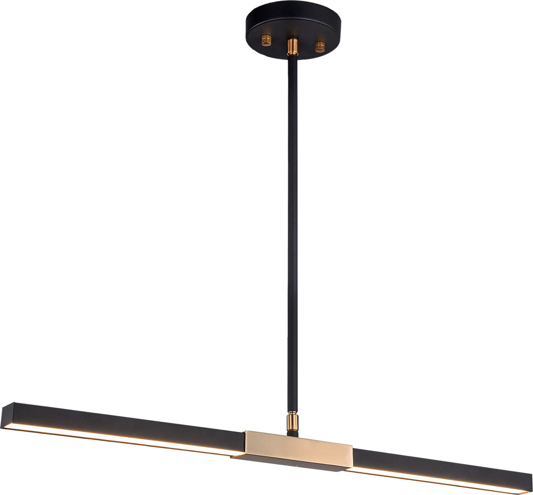 Matteo C64728MBAG Lineare Modern Matte Black & Aged Gold Brass LED ...