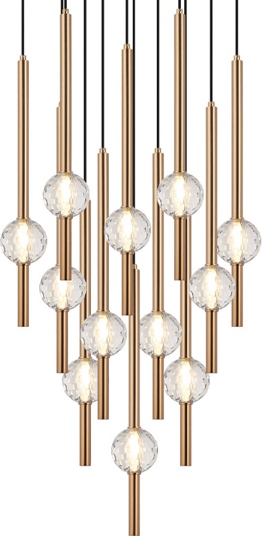 Matteo C68912AG Windchimer Contemporary Aged Gold Brass Multi Drop ...