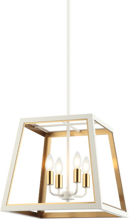 Matteo C72104WHAG Rosalie Modern White / Aged Gold Brass 16" Foyer ...