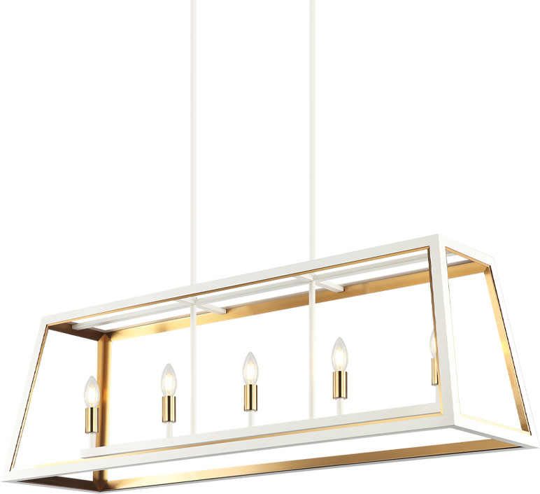 Matteo C72105WHAG Rosalie Modern White / Aged Gold Brass Island Light ...