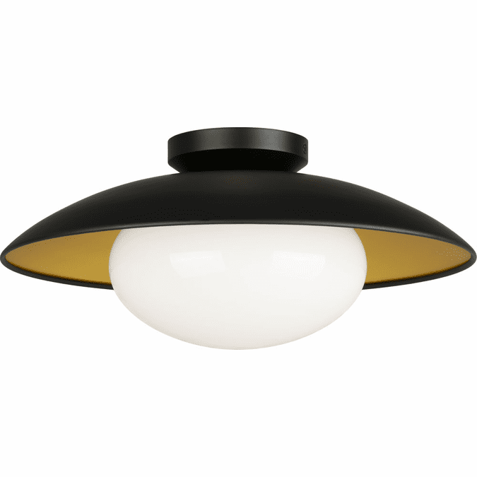 Matteo M13121BKOP Hatley Contemporary Black 16" Ceiling Light Fixture ...
