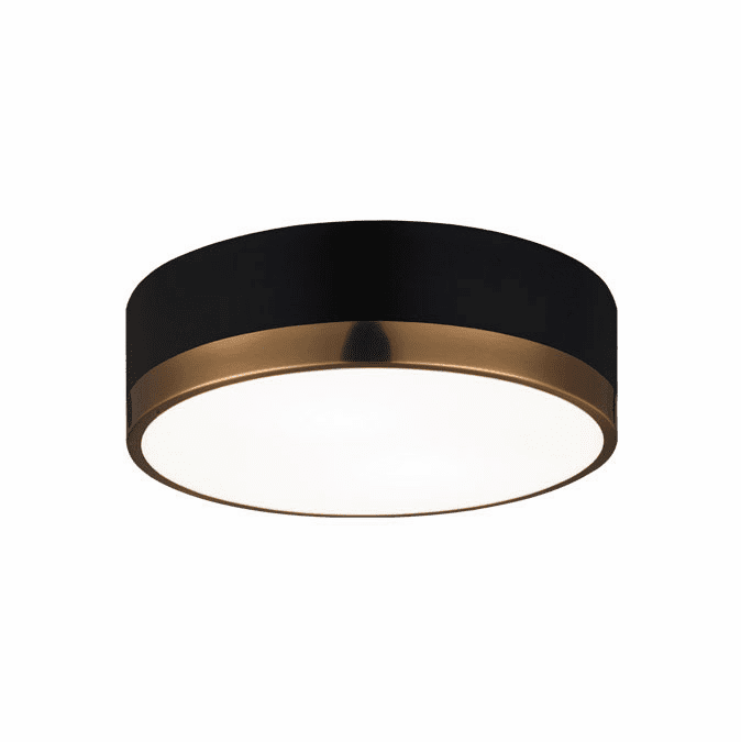 Matteo M14302BKAG Trydor Contemporary Black and Aged Gold Glass 12 ...