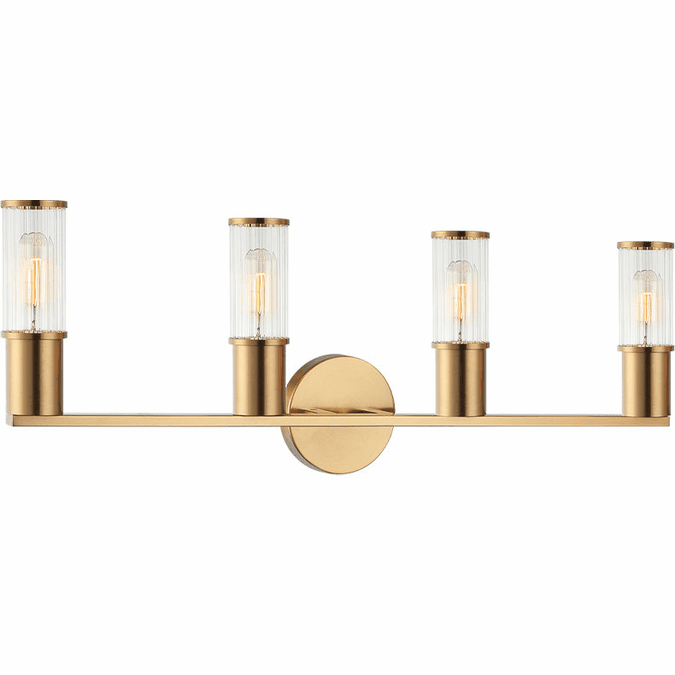 Matteo S02804AG Klarice Modern Aged Gold Brass 4-Light Vanity Lighting ...