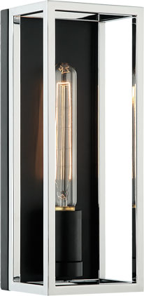 Matteo S15141BKCH Shadowbox Contemporary Black / Chrome Wall Sconce ...