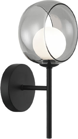 Matteo W60601BKSM Delcia Modern Black LED Wall Lamp - MTO-W60601BKSM