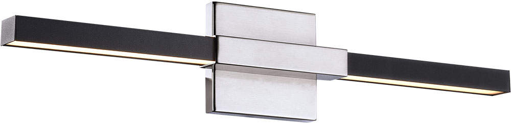 Matteo W64721MBCH Lineare Modern Matte Black & Chrome LED Bath Light ...