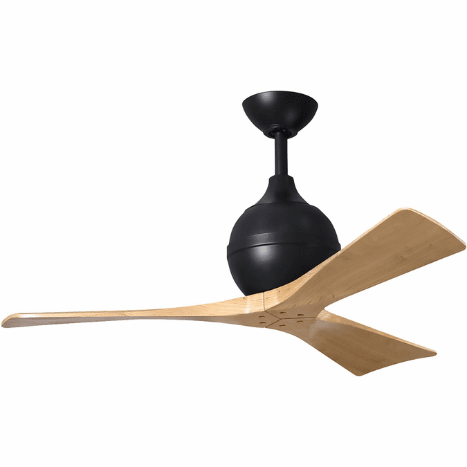 Matthews IR3-BK-LM Irene Modern Light Maple Ceiling Fan - MAT-IR3-BK-LM