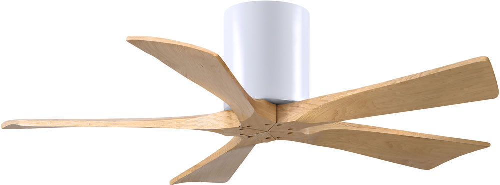 Matthews IR5H-WH-LM Irene Contemporary Light Maple Home Ceiling Fan ...