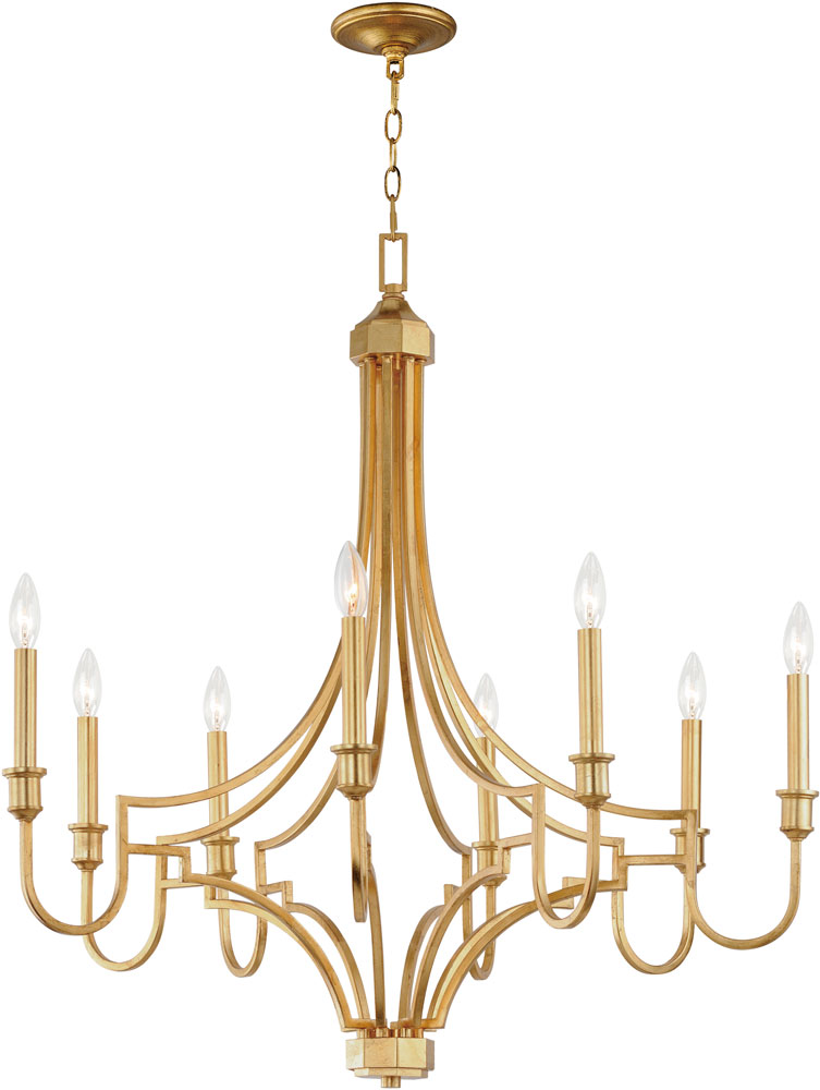 Maxim 12788GL Normandy Modern Gold Leaf Chandelier Lamp - MAX-12788GL