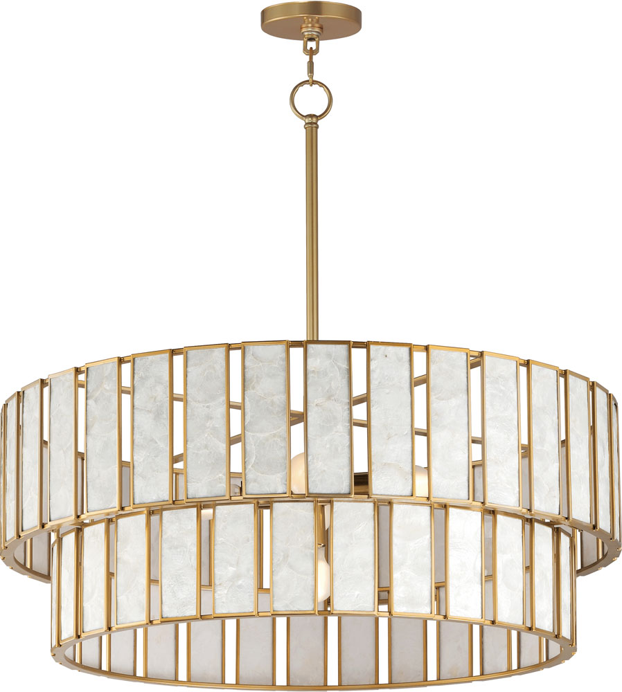 Maxim 12806CZNAB Miramar Modern Capiz / Natural Aged Brass Drop Ceiling ...