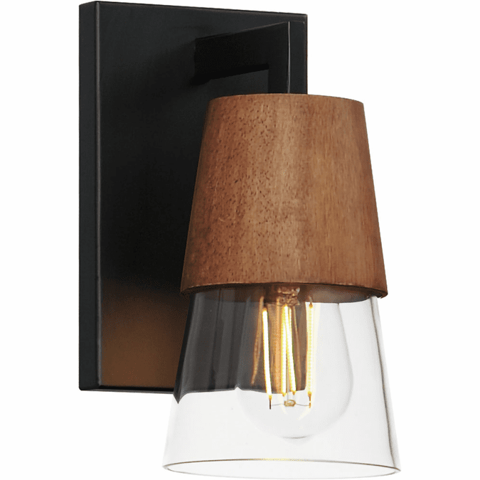 Maxim 21621CLWNBK Carpenter Contemporary Walnut / Black Bathroom Light ...