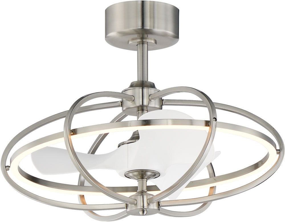 Maxim 61001SN Corona Fan Modern Satin Nickel LED 27.5" Home Ceiling Fan ...