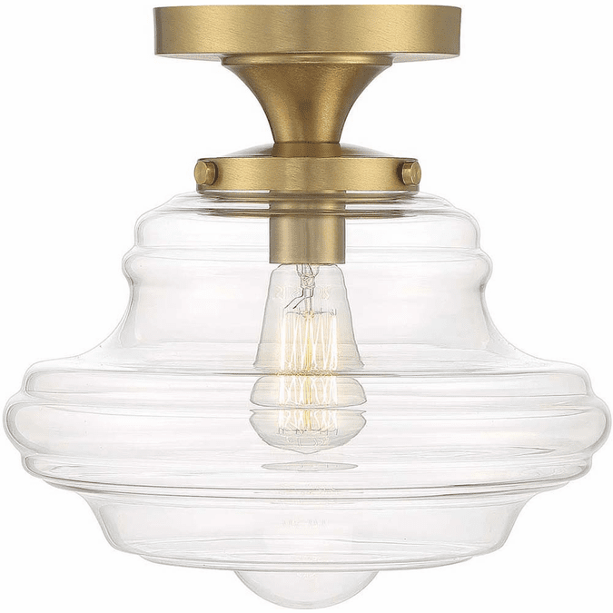 Meridian M60069NB Natural Brass Overhead Light Fixture - MER-M60069NB