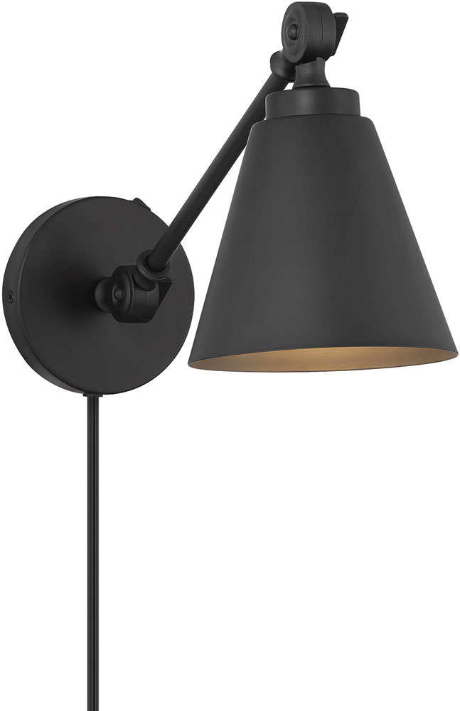 Meridian M90108MBK Modern Matte Black Swing Arm Wall Lamp (pack of 2 ...