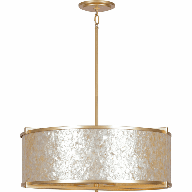 Metropolitan N1935-760 Sommers Bend Contemporary Capiz Shell Gold Drum ...