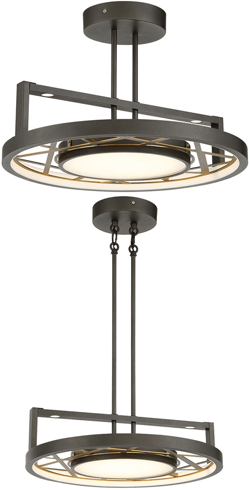 Metropolitan N7524-716-L Tribeca Modern Smoked Iron And Soft Brass 20 ...