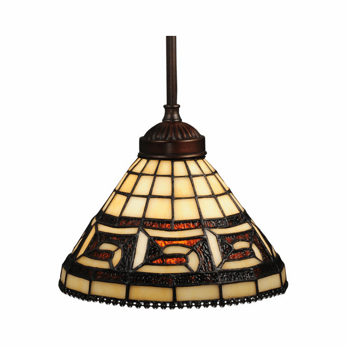 Meyda Lighting 109063 Greek Key Tiffany Mini Hanging Pendant Lighting ...