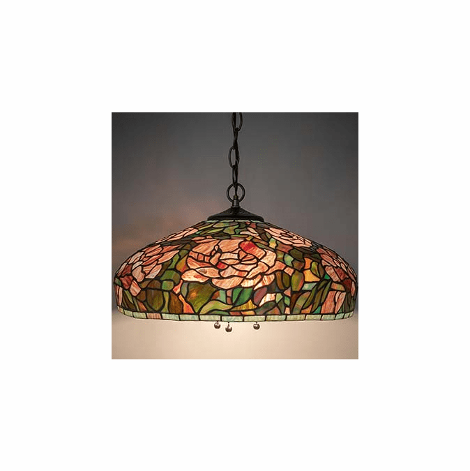 Meyda Lighting 12752 Tiffany Peony Tiffany Mahogany Bronze Pendant Lamp ...