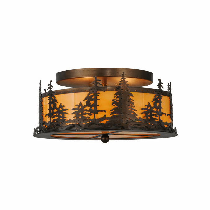 Meyda Custom 144243 Tall Pines Rustic Antique Copper Finish 16" Wide ...