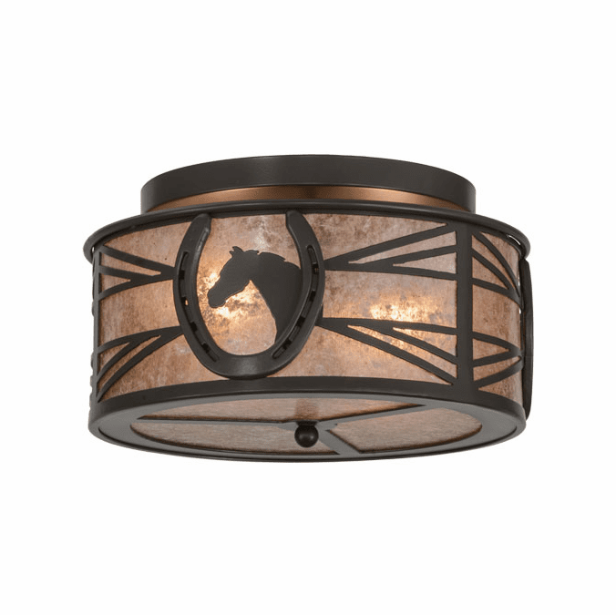 Meyda Custom 153941 Horseshoe Country Timeless Bronze / Silver Mica ...