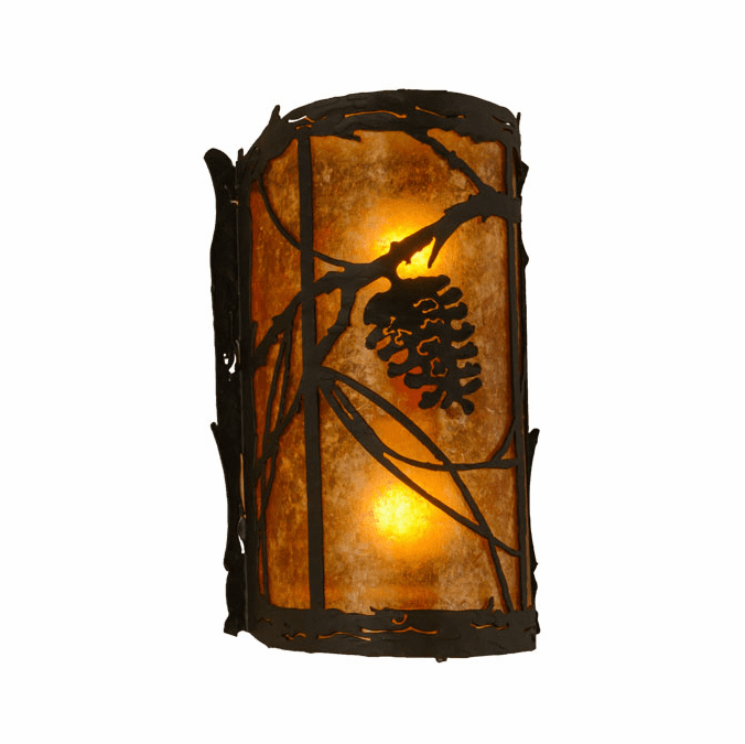 Meyda Custom 157371 Whispering Pines Rustic Oil Rubbed Bronze / Amber ...