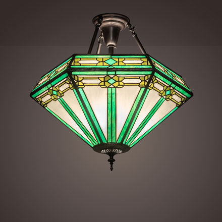 Meyda Custom 212011 Arts & Crafts Tiffany Ceiling Light Fixture - MEY ...