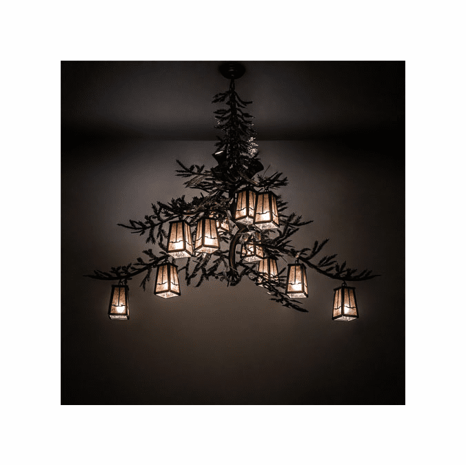 Meyda Custom 220711 Pine Branch Country Timeless Bronze / Cafe-Noir LED ...