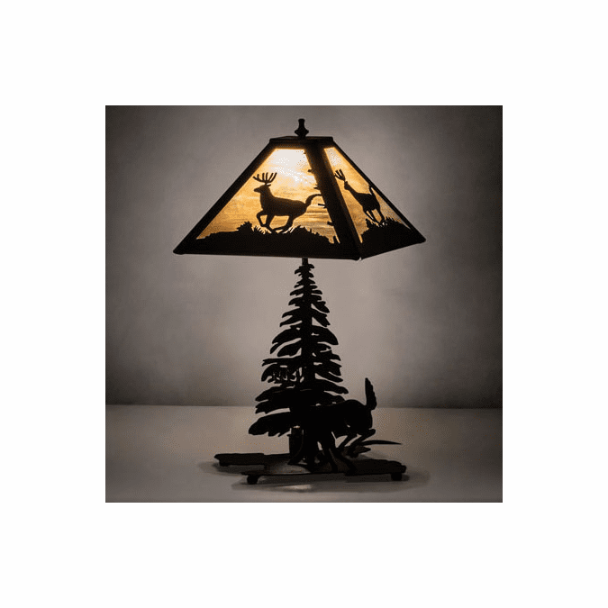Meyda Custom 228150 Lone Deer Black Table Lighting - MEY-228150