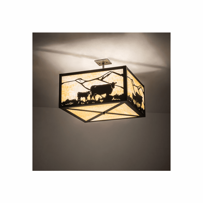 Meyda Custom 241426 Calf & Cow Flush Mount Lighting Fixture - CUSTOM ...