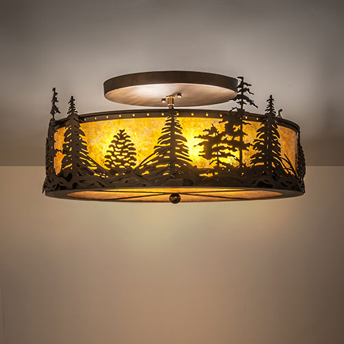 Meyda Custom 249212 Tall Pines Antique Copper Overhead Lighting Fixture ...