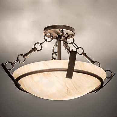 Meyda Custom 251128 Covina Bronze Flush Ceiling Light Fixture - MEY-251128