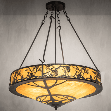 Meyda Custom 252359 Whispering Pines Country Wrought Iron Pendant ...